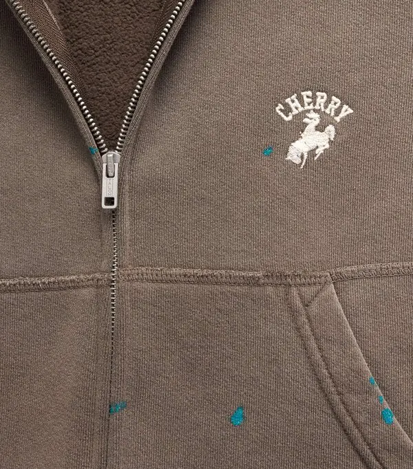 CHERRY LOS ANGELES Distressed Zip-up Hoodie