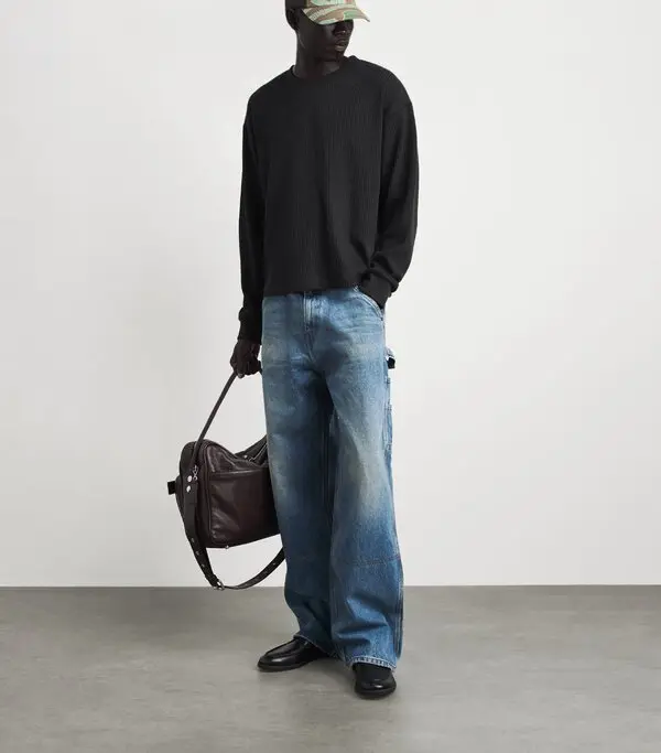 CHERRY LOS ANGELES Cotton-blend Waffle-knit Sweater