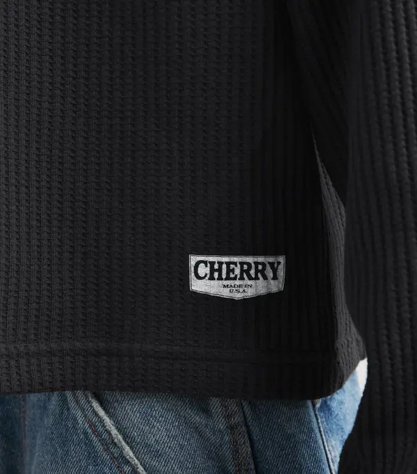 CHERRY LOS ANGELES Cotton-blend Waffle-knit Sweater