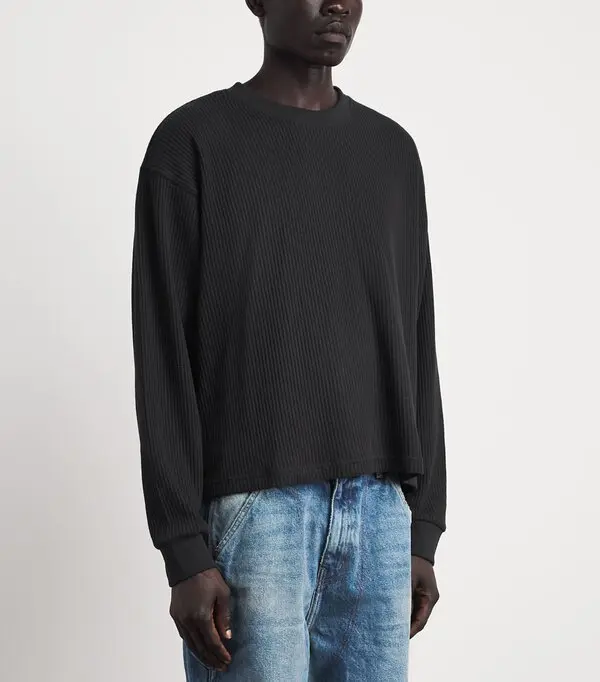 CHERRY LOS ANGELES Cotton-blend Waffle-knit Sweater