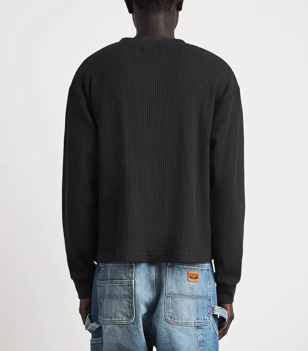 CHERRY LOS ANGELES Cotton-blend Waffle-knit Sweater