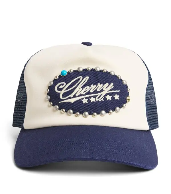 CHERRY LOS ANGELES Embellished Trucker Cap - Navy