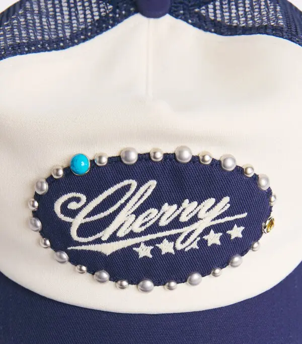 CHERRY LOS ANGELES Embellished Trucker Cap
