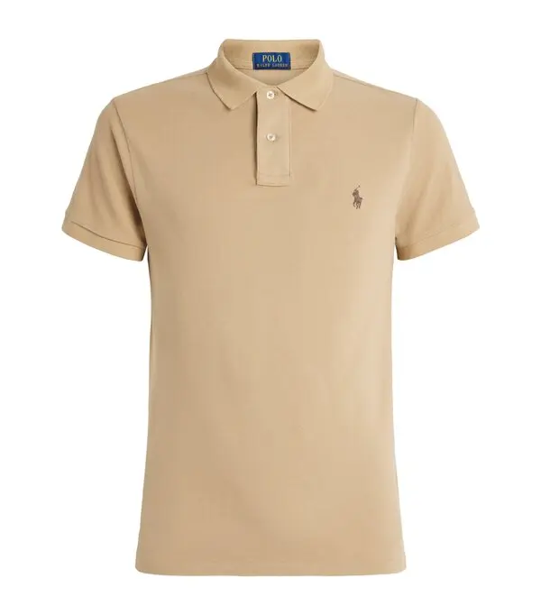 Polo Ralph Lauren Cotton Mesh Slim Fit Polo Shirt With Signature Pony Logo - Brown