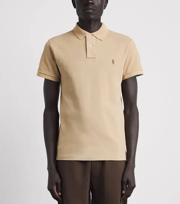 Polo Ralph Lauren Cotton Mesh Slim Fit Polo Shirt With Signature Pony Logo - Brown