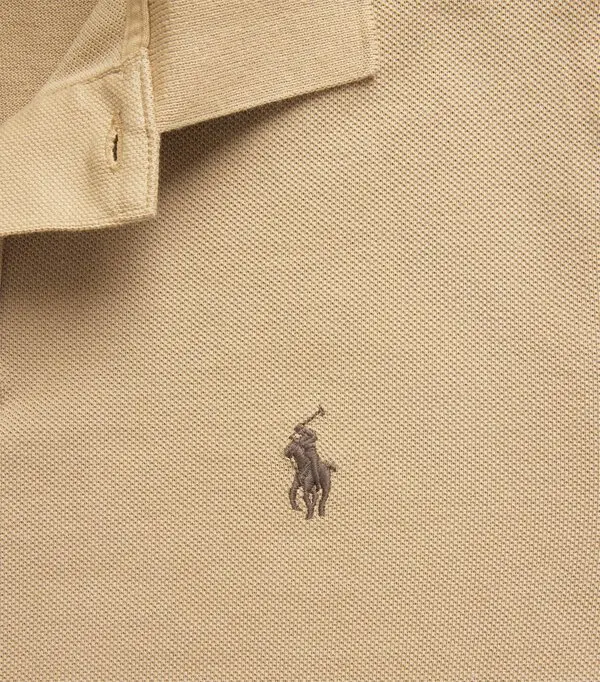 Polo Ralph Lauren Cotton Mesh Slim Fit Polo Shirt With Signature Pony Logo - Brown