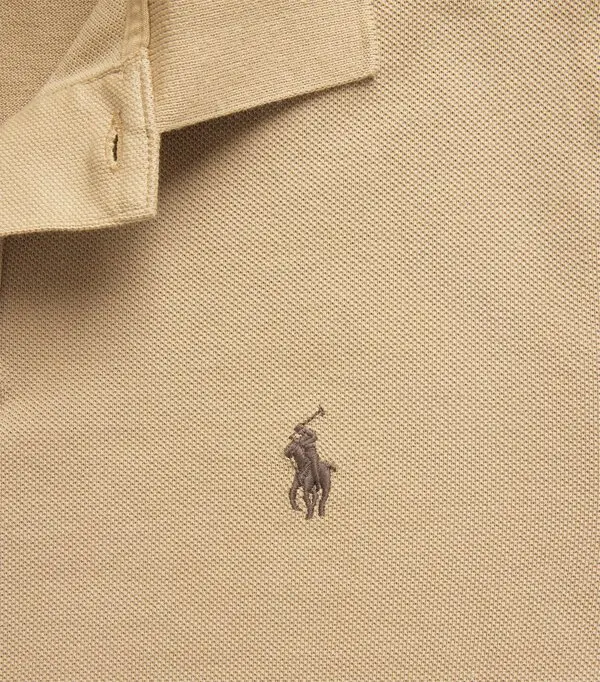 Polo Ralph Lauren Cotton Mesh Slim Fit Polo Shirt With Signature Pony Logo - Brown