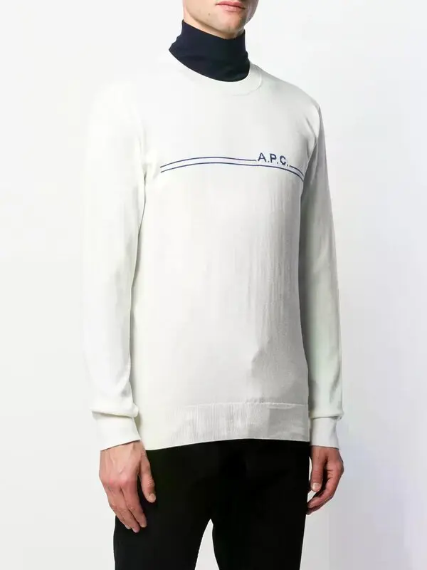 A.p.c. Cashmere & Cotton Blend Logo Print Jumper