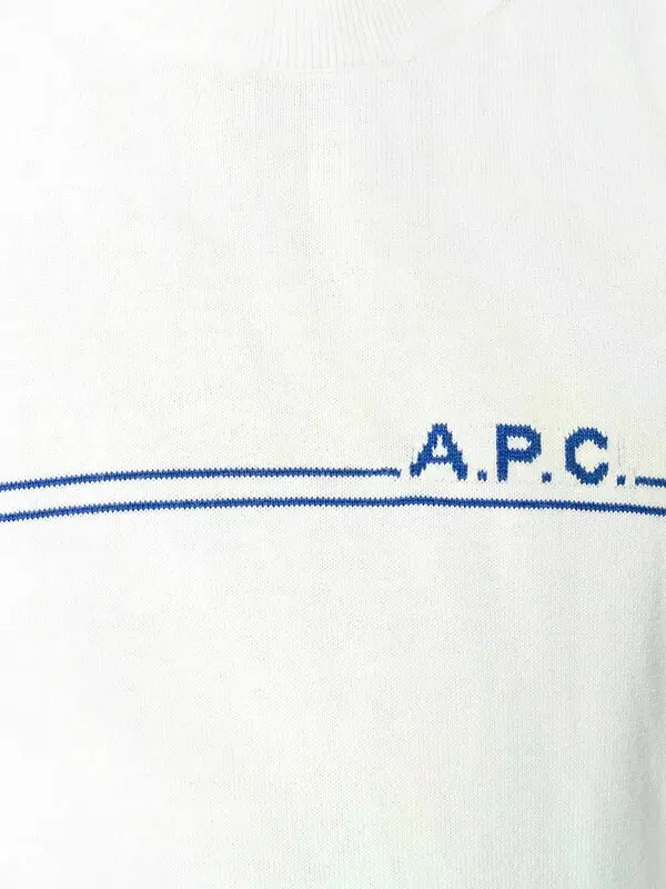 A.p.c. Cashmere & Cotton Blend Logo Print Jumper