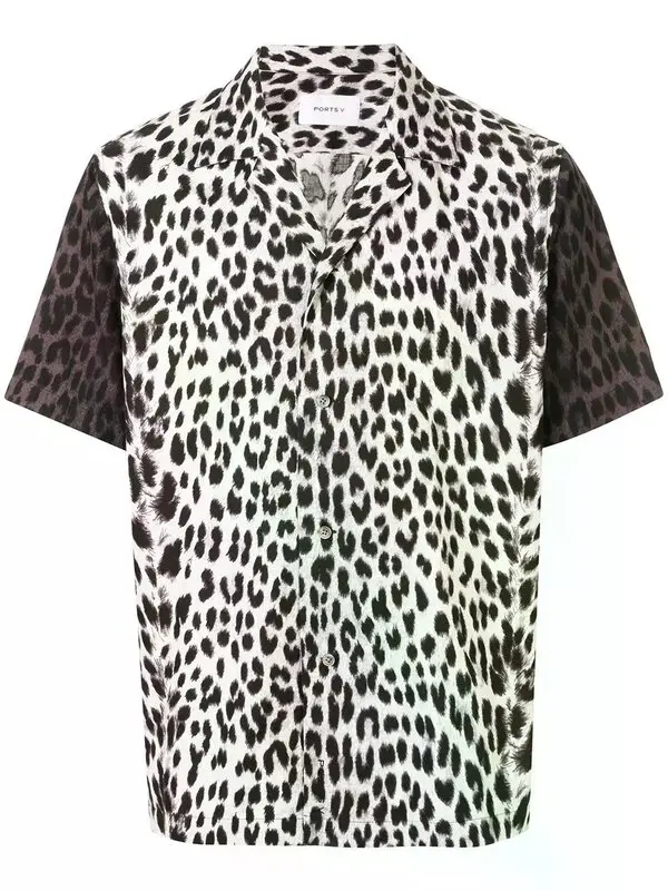 PORTS V Leopard Print Short Sleeve Shirt