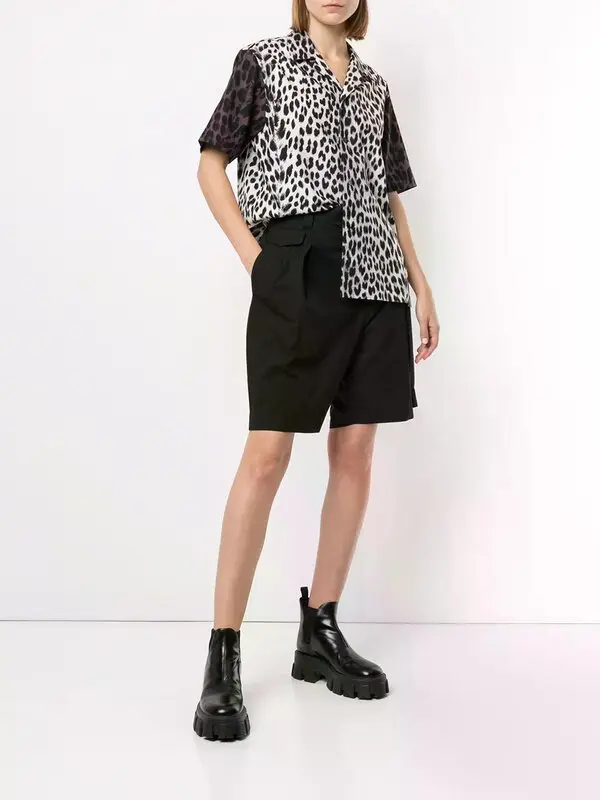 PORTS V Leopard Print Short Sleeve Shirt