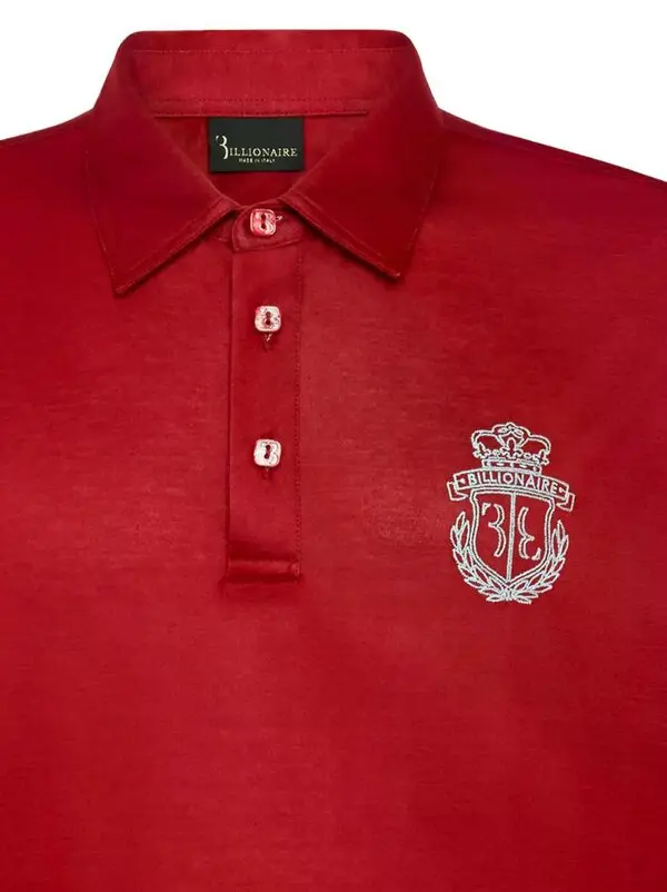 BILLIONAIRE Crest-embroidered Polo Shirt - Red