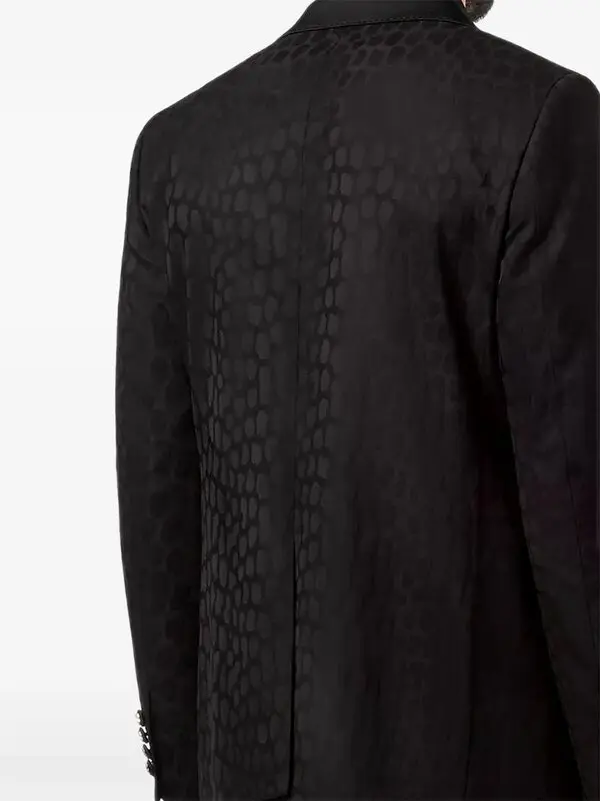 BILLIONAIRE Crocodile-effect Peak-lapel Blazer