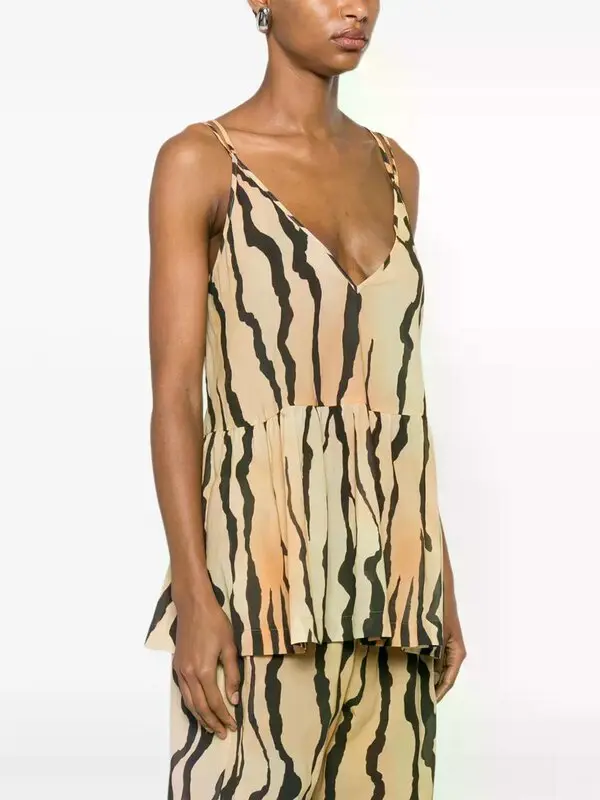 Nanushka Tiger-print Peplum Blouse