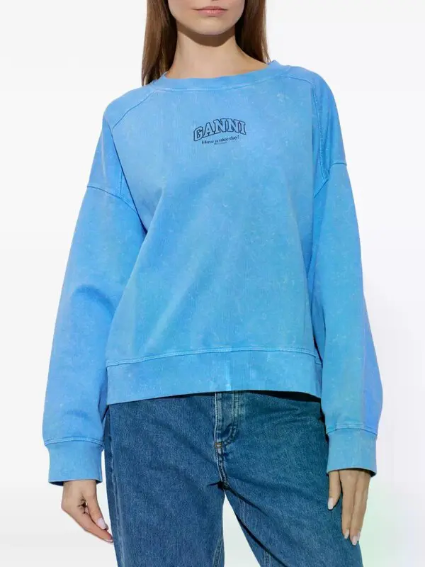 GANNI Logo Print Sweatshirt