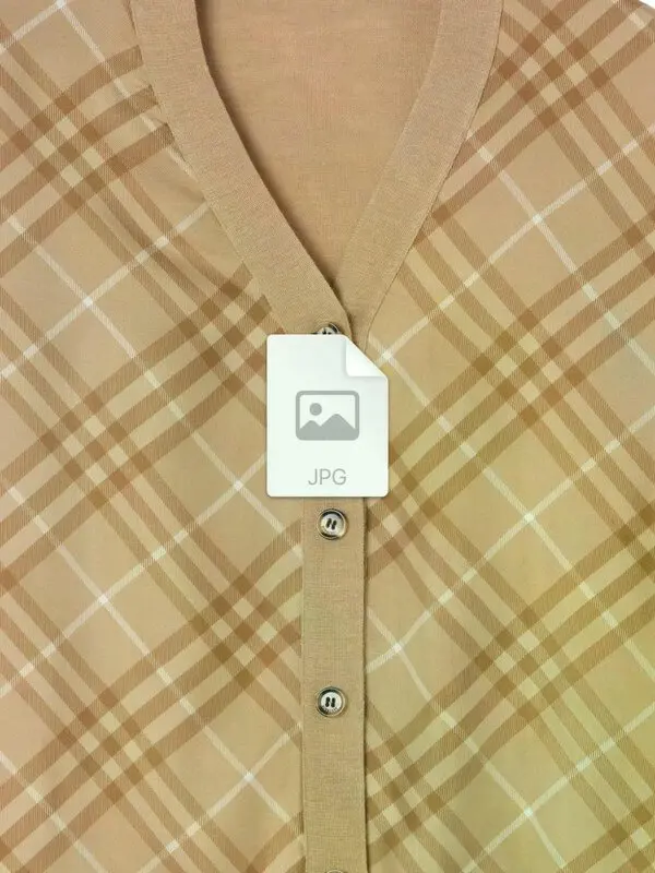 Burberry Check Panel Wool Silk Cardigan