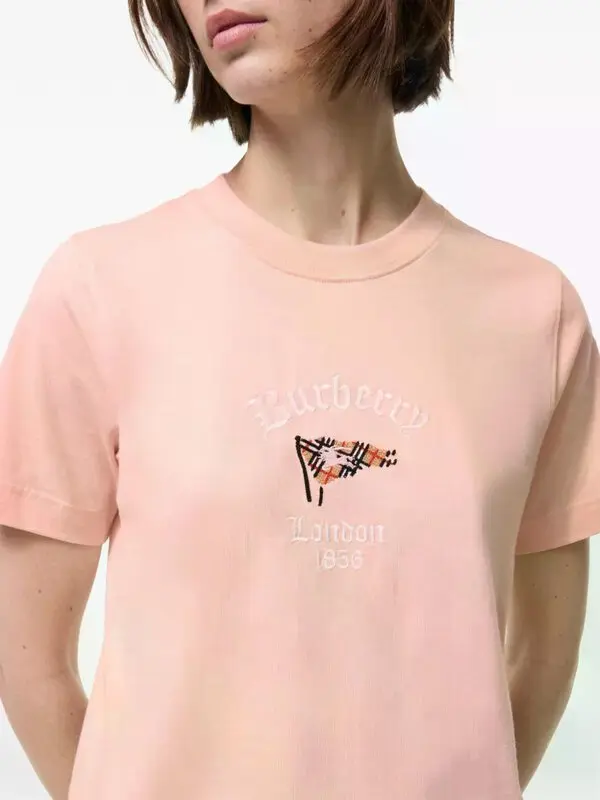 Burberry Cotton T-shirt With Embroidered Flag Motif