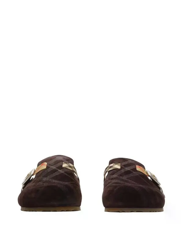 Burberry Check Shearling Urchin Clogs