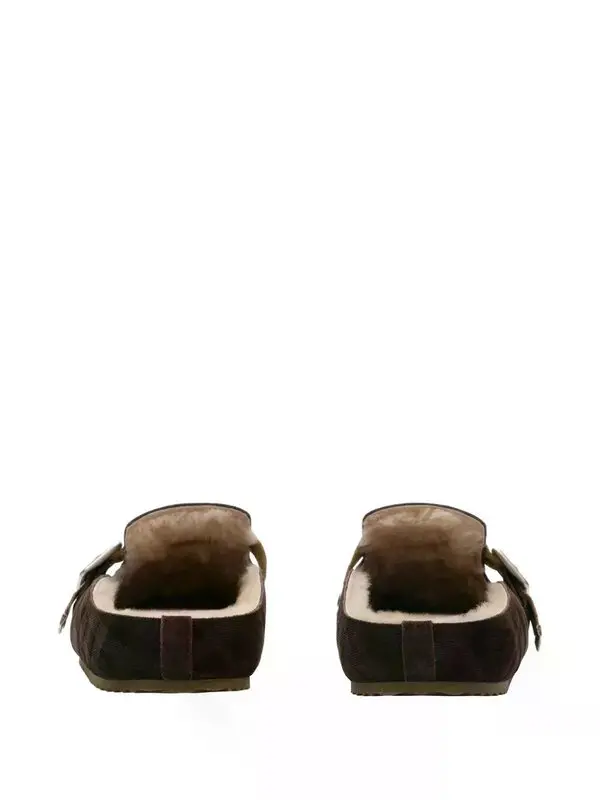 Burberry Check Shearling Urchin Clogs