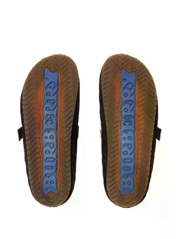 Burberry Check Shearling Urchin Clogs