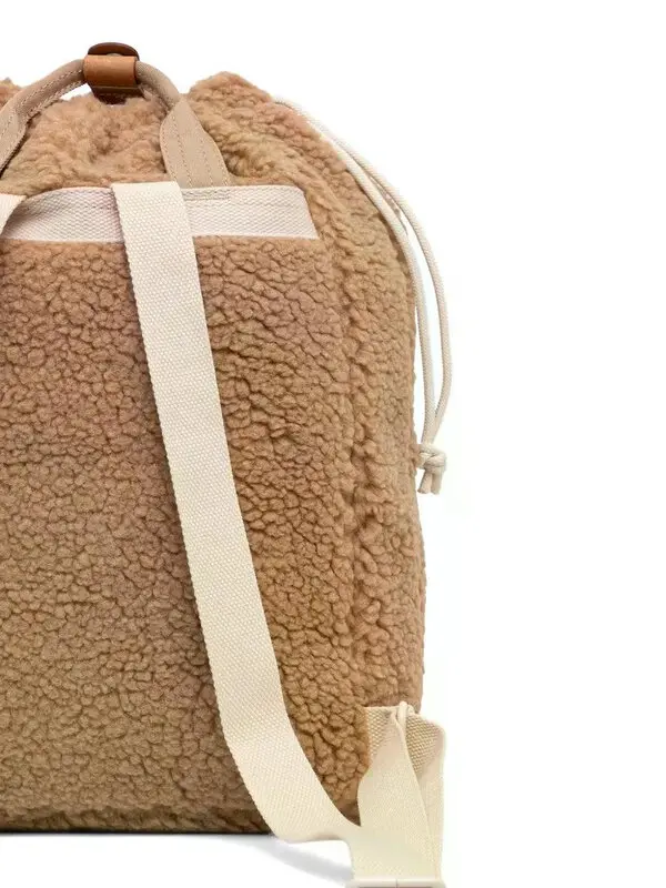 DOUGHNUT Fleece Texture Bear Embroidery Backpack