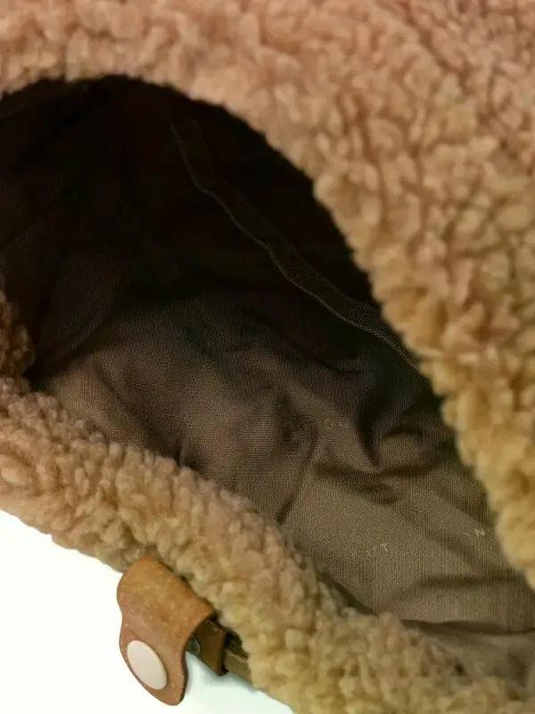 DOUGHNUT Fleece Texture Bear Embroidery Backpack