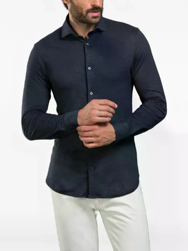 MOORER Jersey Shirt - Blue
