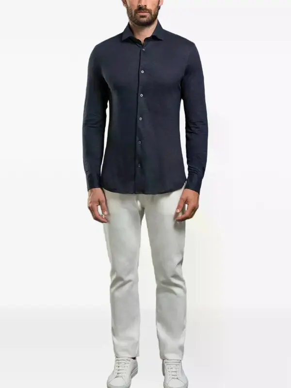 MOORER Jersey Shirt - Blue