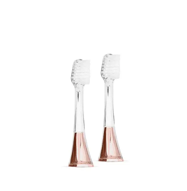 SUPERSMILE Zina45 Sonic Pulse Toothbrush Chrome Replacement Heads 2 Pack - Gold