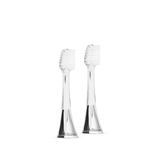 SUPERSMILE Zina45 Sonic Pulse Toothbrush Chrome Replacement Heads 2 Pack - Silver