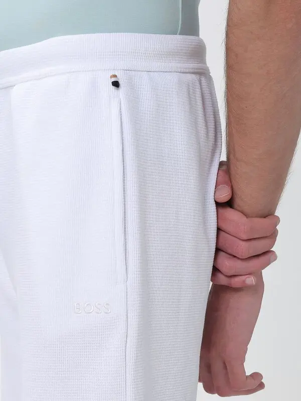 BOSS Textured Drawstring Shorts - White