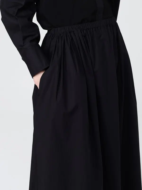 Pinko Flared Cotton Poplin Midi Skirt With Elasticated Waist