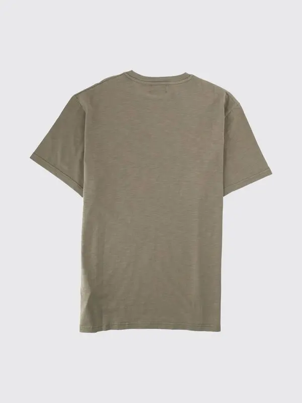 Woolrich Crew-neck Cotton T-shirt With Contrast Logo Print - Olive