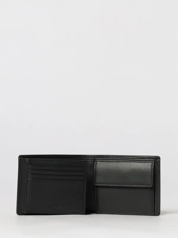 BOSS Smooth Leather Bifold Wallet With Emed Logo And Coin Pocket
