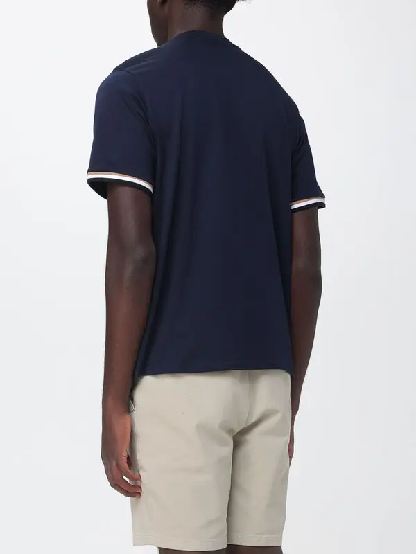 BOSS Slim Fit Cotton Crew Neck T-shirt With Contrast Logo And Trims