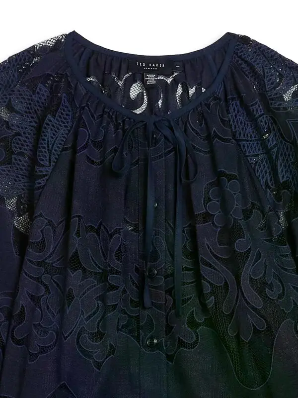 Ted Baker London Bacina Lace-embroidered Puff-sleeve Blouse