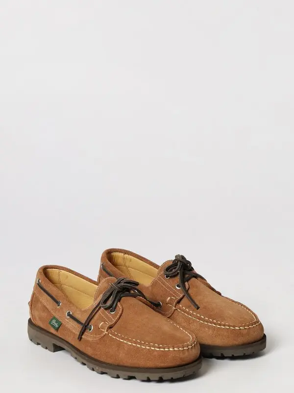 Paraboot Malo Suede Boat Shoes With Serrated Sole - Brown