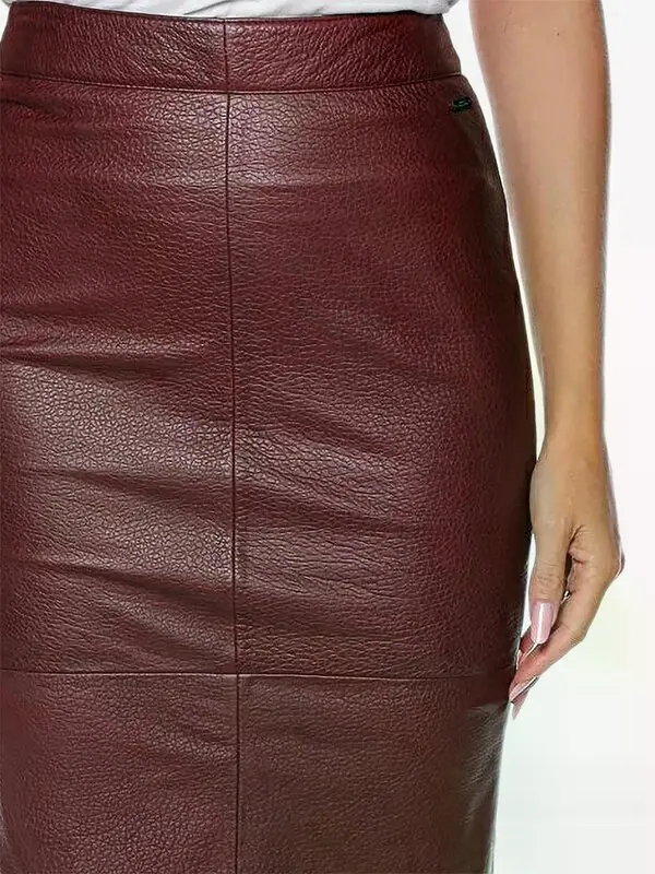 Armani Exchange Pebbled Leather Midi Skirt