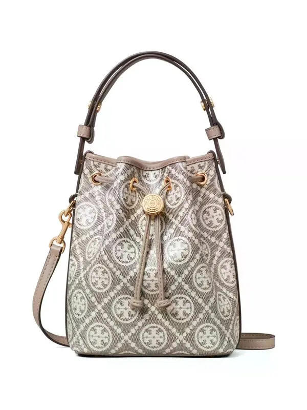 Tory Burch T Monogram Mini Bucket Bag - Grey