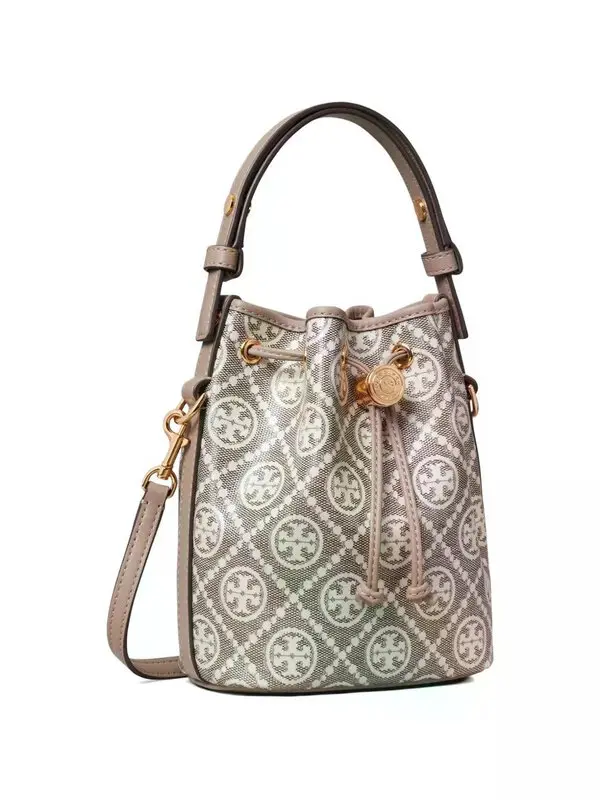 Tory Burch T Monogram Mini Bucket Bag - Grey