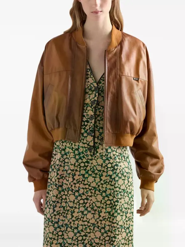 Prada Cropped Nappa Leather Jacket