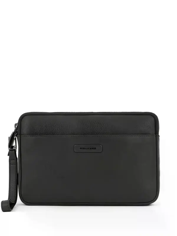 PIQUADRO Leather Clutch Bag - Black