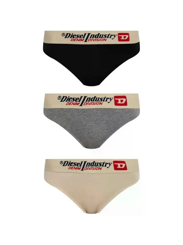 DIESEL® Fig Logo-waistband Cotton Briefs - Neutrals