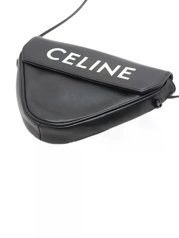 Celine Smooth Calfskin Logo Triangle Crossbody Bag