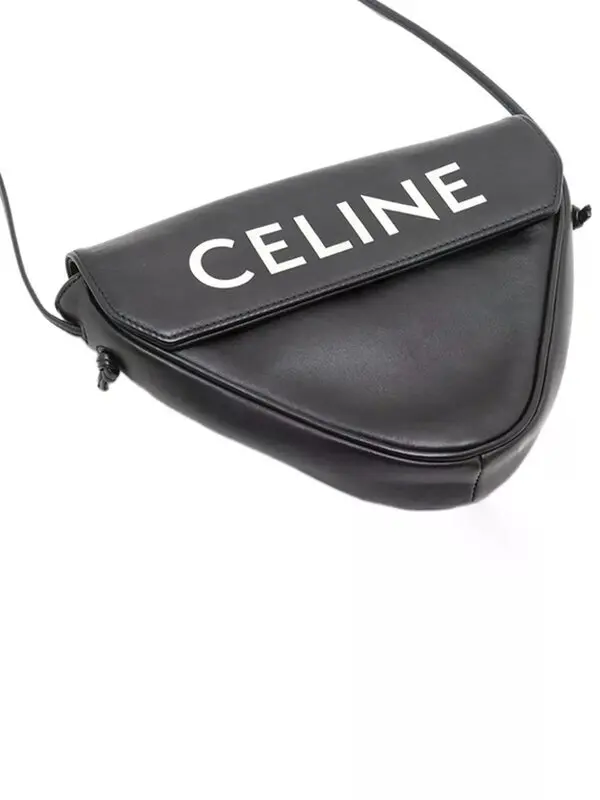 Celine Smooth Calfskin Logo Triangle Crossbody Bag