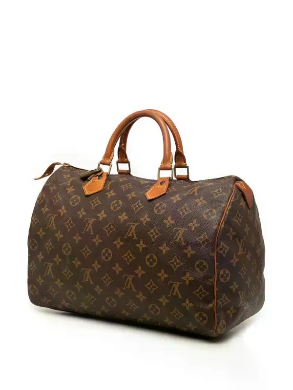 LOUIS VUITTON Monogram Speedy 35 Boston Bag - Brown