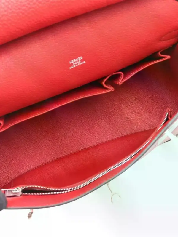 Hermès Clemence Jypsiere 28 Bag - Red