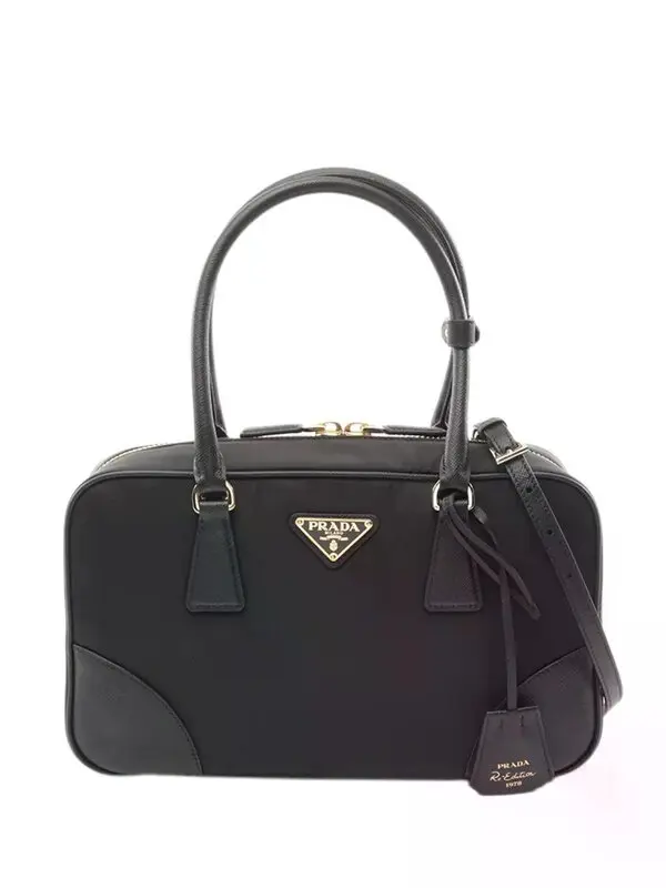Prada Saffiano Trimmed Re-nylon Re-edition 1978 Satchel - Black