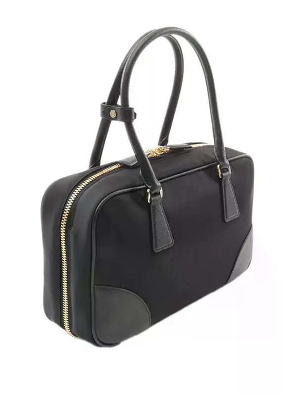 Prada Saffiano Trimmed Re-nylon Re-edition 1978 Satchel - Black