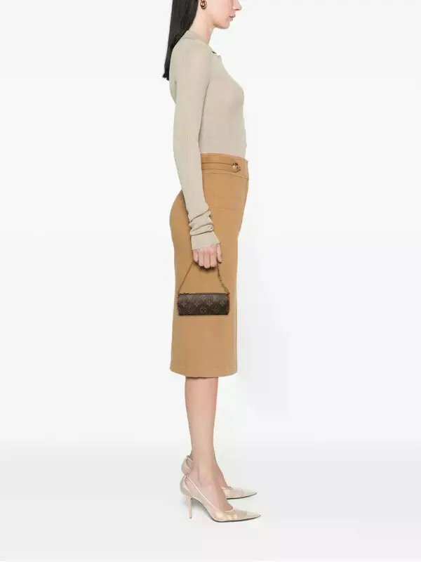 LOUIS VUITTON Monogram Papillon Pochette Handbag - Brown